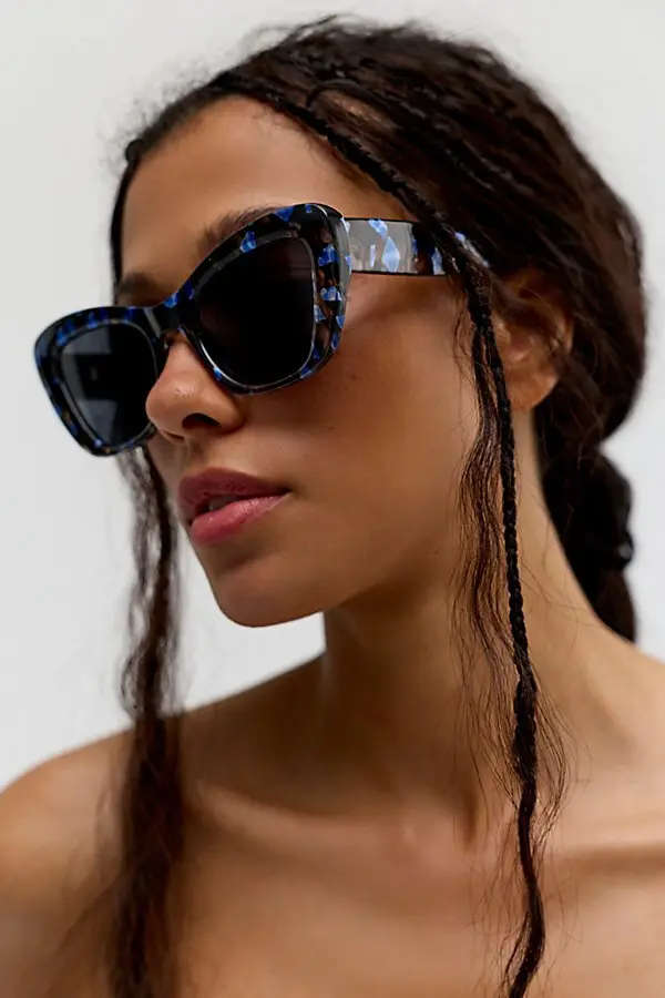 Free People Laguna Butterfly Sunglasses - Navy