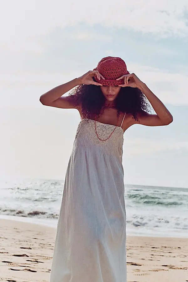 Free People Sailor Straw Hat - Red
