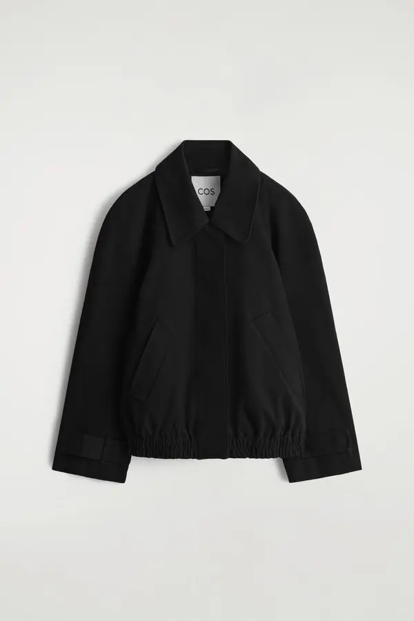 Cos Rounded Cotton Blouson Jacket - Black