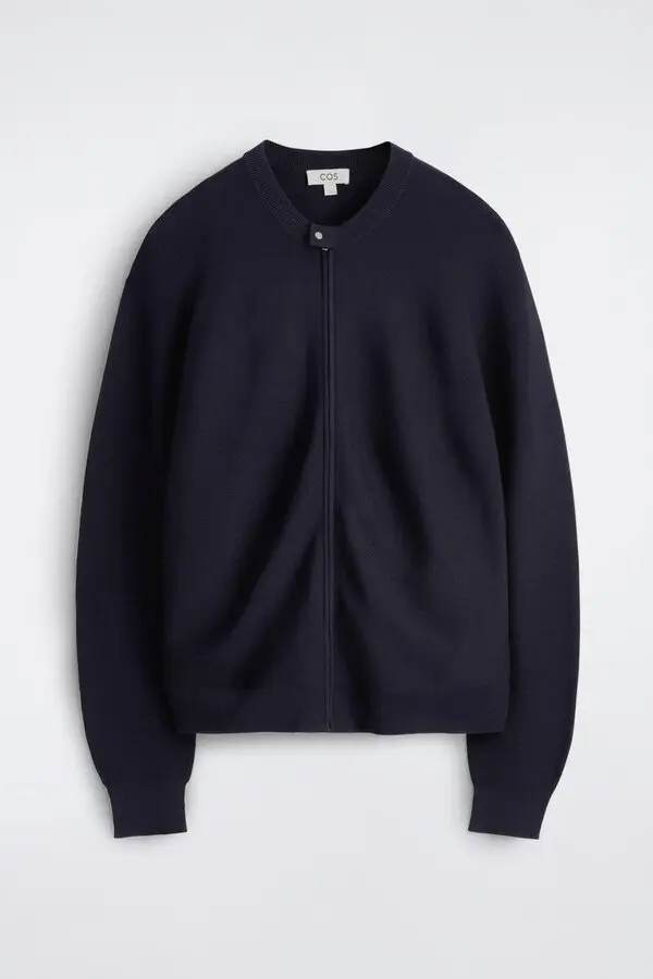 Cos Racer-neck Knitted Jacket