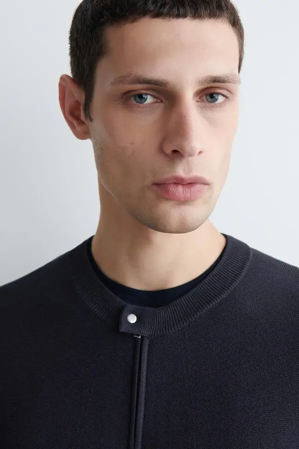 Cos Racer-neck Knitted Jacket