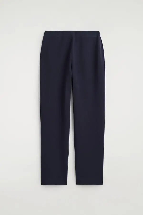 Cos Elasticated Straight-leg Jersey Trousers