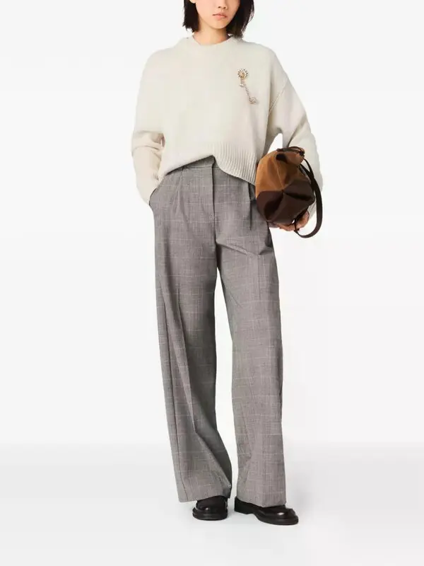 Maje Prince Of Wales Check Palazzo Trousers