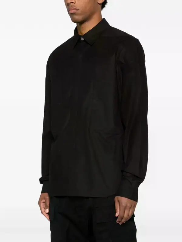 Rick Owens Long-sleeve Classic-collar Shirt - Black