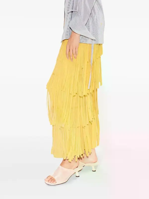 SIMONMILLER Za Za Knit Fringe Maxi Skirt - Yellow