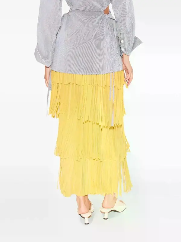 SIMONMILLER Za Za Knit Fringe Maxi Skirt - Yellow