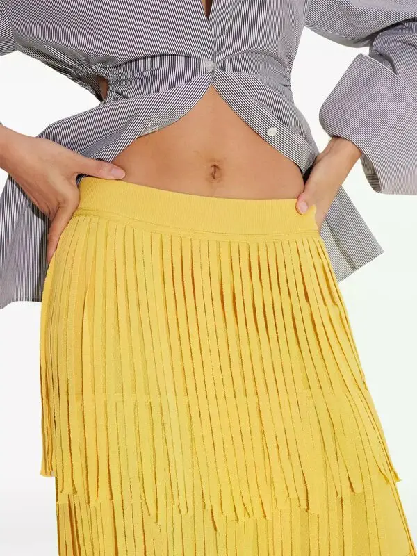 SIMONMILLER Za Za Knit Fringe Maxi Skirt - Yellow