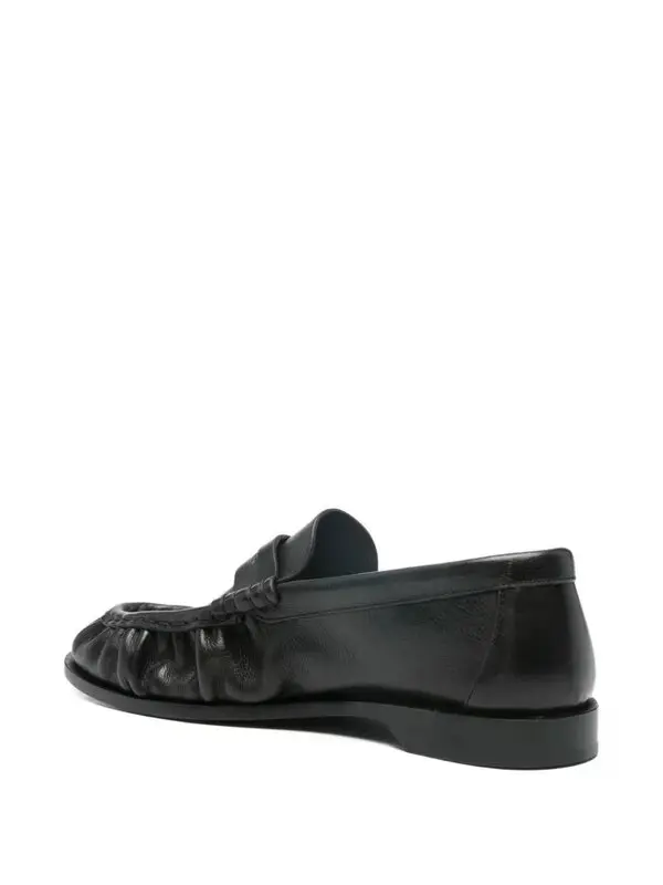 Saint Laurent Logo Plaque Gathered Loafers
