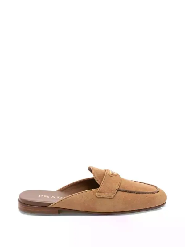 Prada Logo-detail Flat Mules - Neutrals