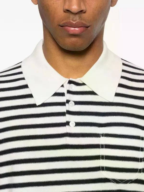 A.p.c. Striped Pocket Polo Shirt - Neutrals