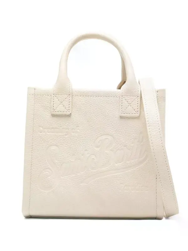 MC2 SAINT BARTH Mini Logo-embossed Tote Bag - White