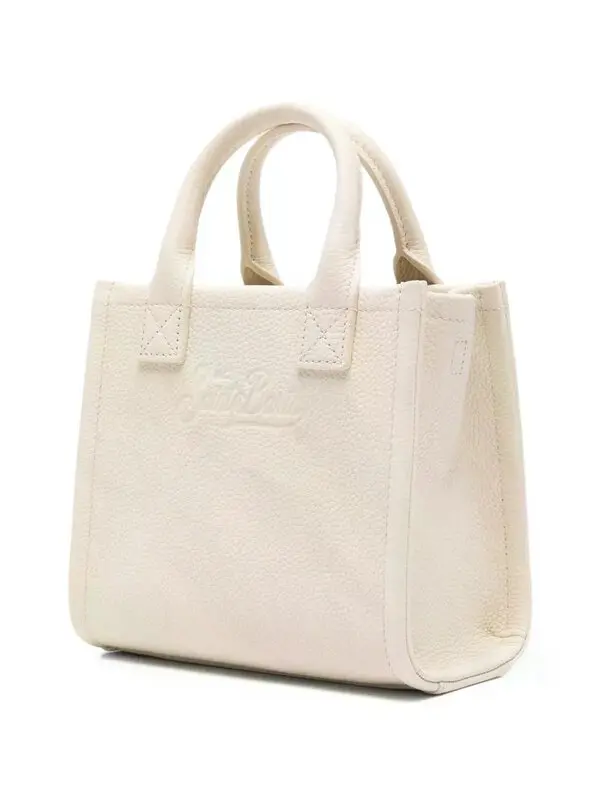 MC2 SAINT BARTH Mini Logo-embossed Tote Bag - White