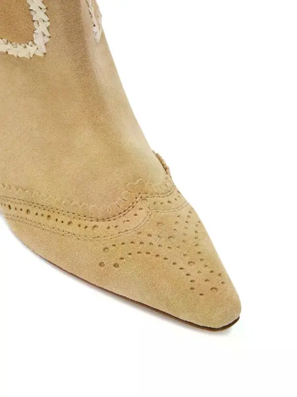 Ermanno Scervino Contrast-trim Pointed-toe Boots - Neutrals