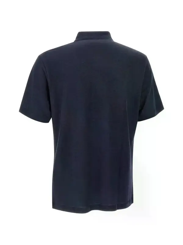 Eleventy Buttoned Short-sleeve Polo Shirt - Blue