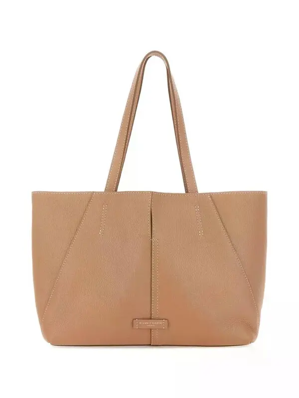 GIANNI CHIARINI Maia Logo-patch Shoulder Bag - Neutrals