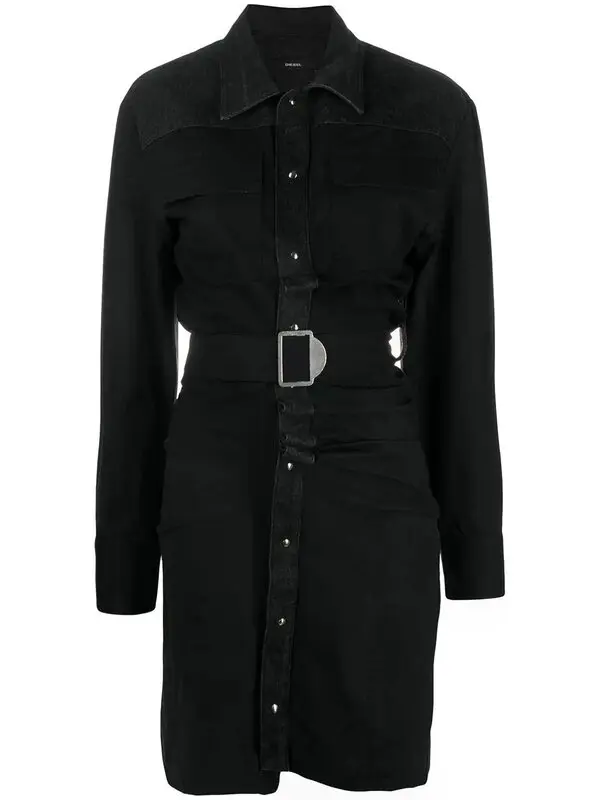 DIESEL® Belted Shirt Dress - Black