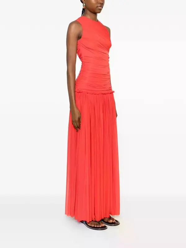 SIEDRES Alina Ruched Maxi Dress - Red