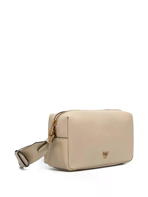 Pinko Medium Horizontal Shoulder Bag With Love Birds Logo - Neutrals