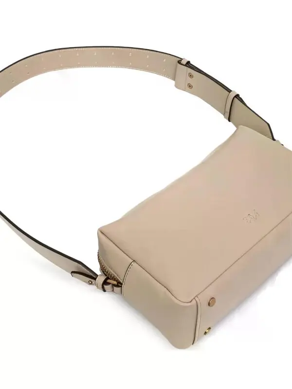 Pinko Medium Horizontal Shoulder Bag With Love Birds Logo - Neutrals