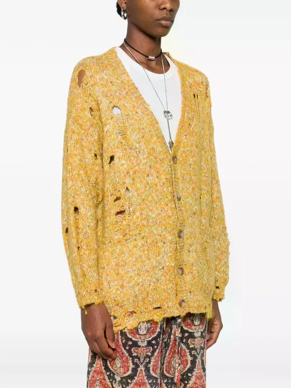 R13 Distressed Button Cardigan