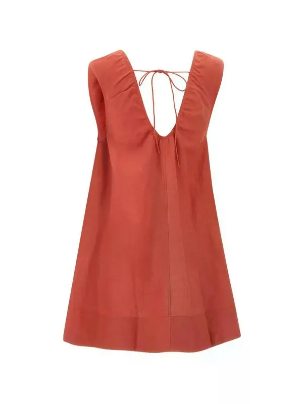 Faithfull The Brand Perla V-neck Mini Dress - Orange