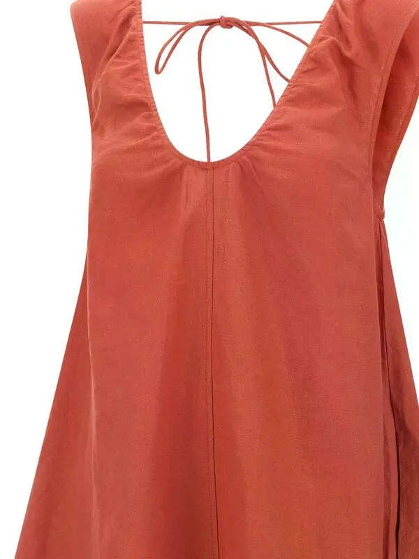 Faithfull The Brand Perla V-neck Mini Dress - Orange
