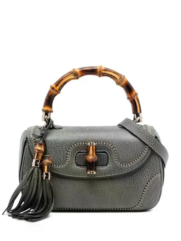 Gucci 2016-2026 Medium Calfskin New Bamboo Top Handle Satchel - Grey