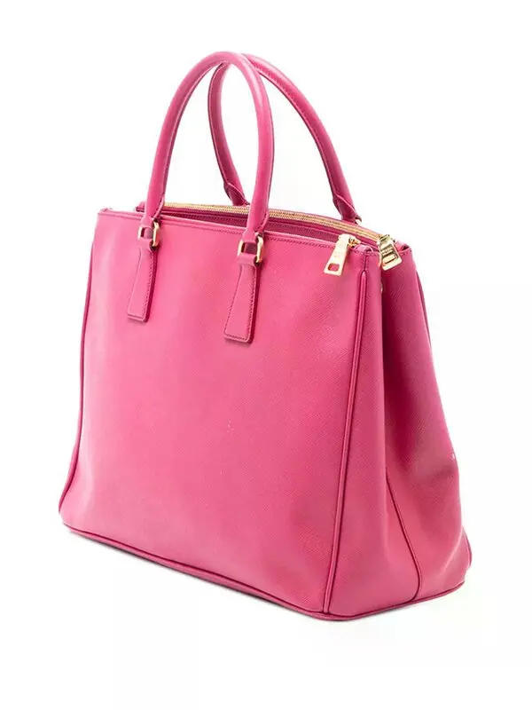 Prada Medium Saffiano Lux Galleria Double Zip Satchel - Pink
