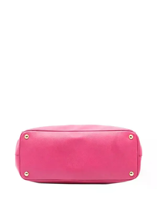 Prada Medium Saffiano Lux Galleria Double Zip Satchel - Pink