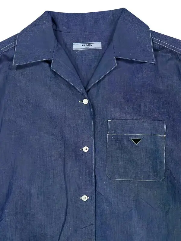 Prada Chambray Pocket Button Jumpsuit - Blue