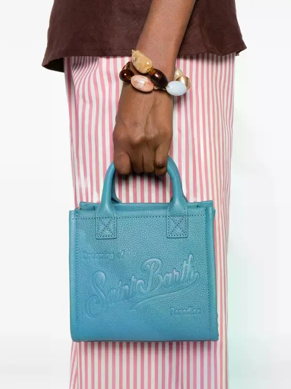 MC2 SAINT BARTH Mini Logo-embossed Tote Bag - Blue