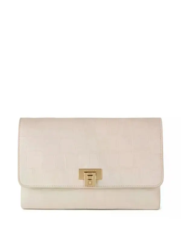 Elisabetta Franchi Suede Clutch With Chain Strap