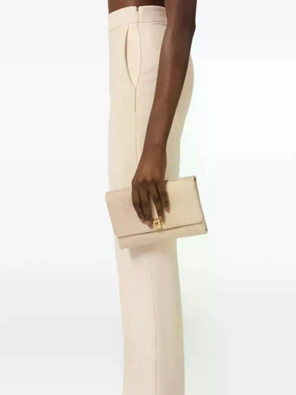 Elisabetta Franchi Suede Clutch With Chain Strap