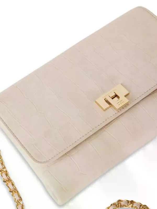 Elisabetta Franchi Suede Clutch With Chain Strap