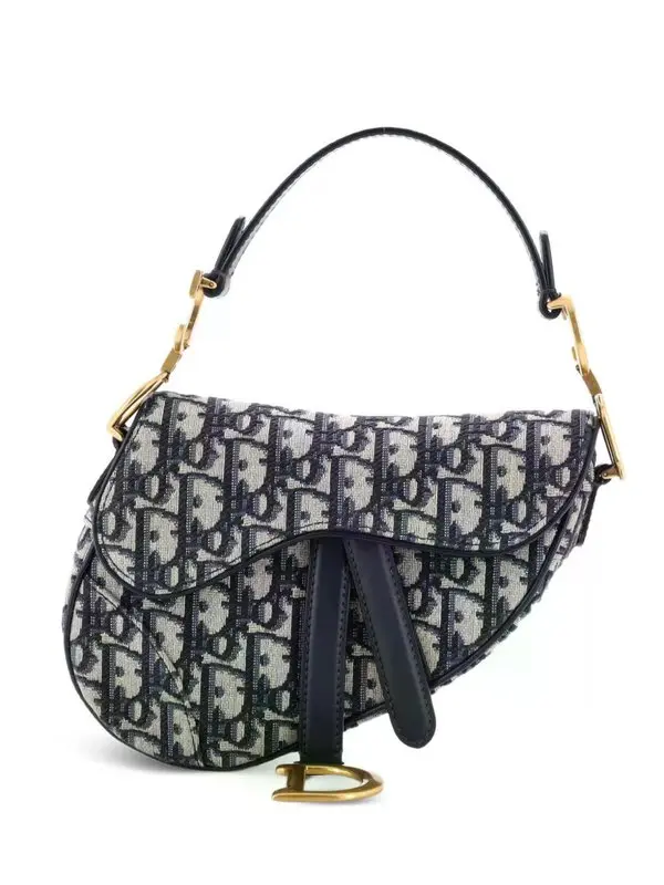 Dior Saddle Handbag Oblique Canvas Mini - Blue