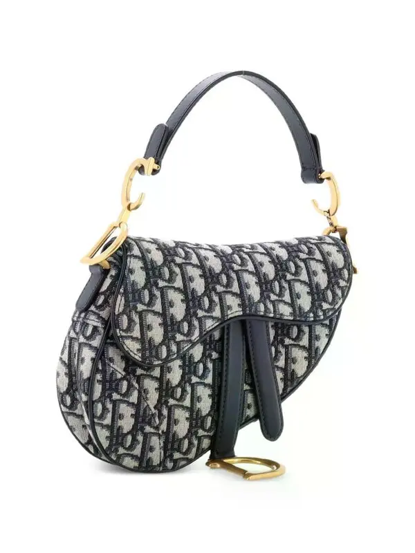 Dior Saddle Handbag Oblique Canvas Mini - Blue