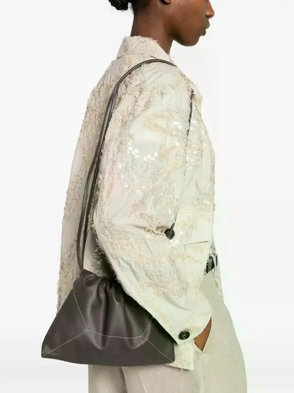 Brunello Cucinelli Stitched Shoulder Bag - Grey