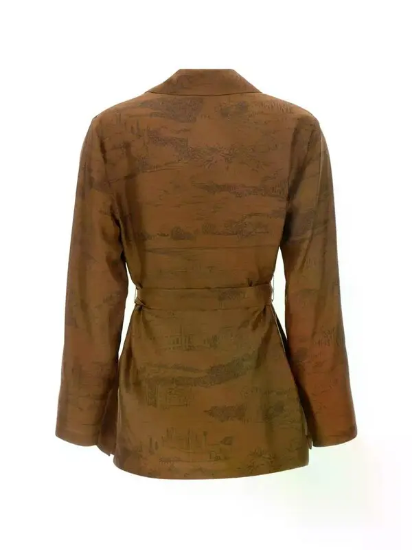 Max Mara Landscape-print V-neck Shirt