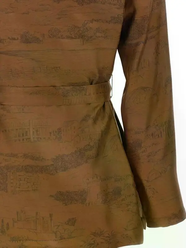Max Mara Landscape-print V-neck Shirt
