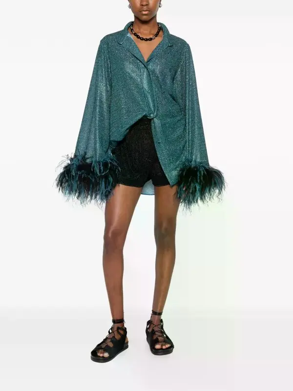 Oseree Lurex Shorts - Black