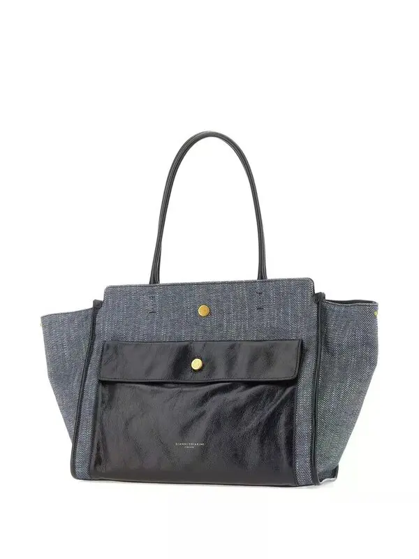 GIANNI CHIARINI Cher Tote Bag With Leather Accents - Blue