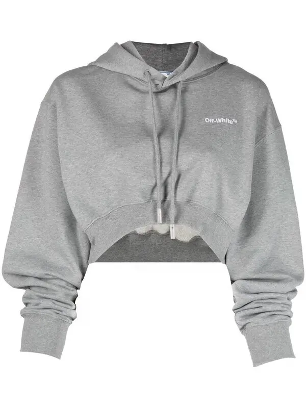 Off-White Helvetica Cropped Hoodie