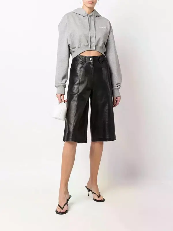 Off-White Helvetica Cropped Hoodie
