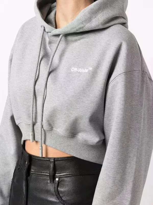 Off-White Helvetica Cropped Hoodie