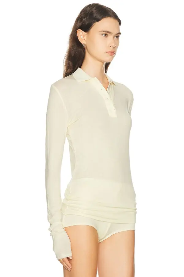 ENTIRE STUDIOS Long Sleeve Polo Top - Limone