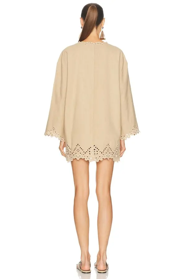 Isabel Marant Sherazade Eyelet Trim Dress - Sahara