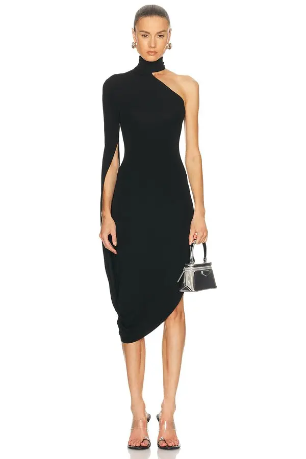 Alexander Wang Asymmetric Draped Midi Dress
