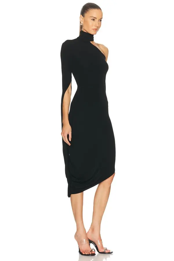 Alexander Wang Asymmetric Draped Midi Dress
