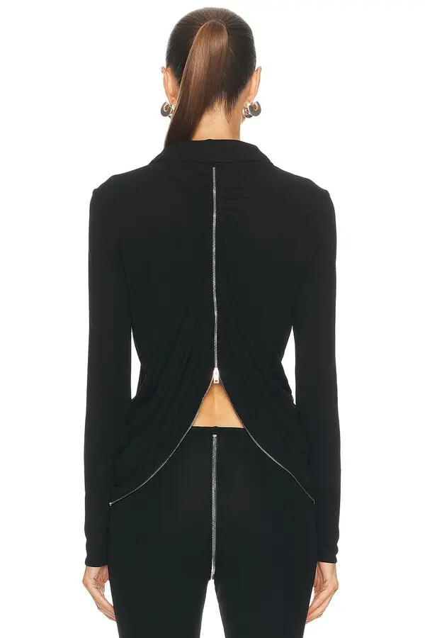 Alexander Wang Continuous Zipper Drape Back Shirt