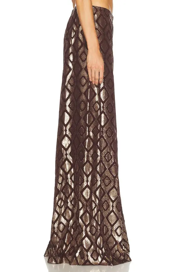 Alexis Maxine Metallic Geometric Pant - Cordovan
